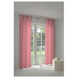 Vorhang ADAM "Retro Floret" Gr. 1, pink, B:145cm H:145cm, Jacquard, Baumwolle (Bio-Baumwolle), Gardinen, aus 100% Bio-Baumwolle