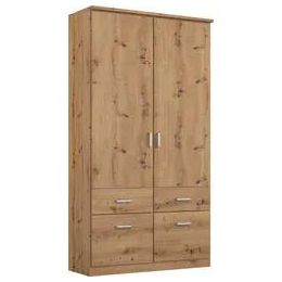 Kleiderschrank Rauch "Kleiderschrank Schrank Garderobe deckenhoher Schrank BREMEN", braun (eiche artisan), B:91cm H:199cm T:58cm, Holzwerkstoff, Schränke, in vielen Farben und Ausführungen, inkl. Kranzblende, MADE IN GERMANY