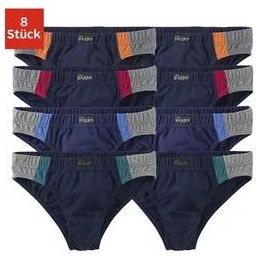 Slip Le Jogger, Herren, Gr. 8, 8 Stk., blau (marine), Jersey, Obermaterial: 95% Baumwolle, 5% Elasthan, unifarben, k&ouml;rpernah, Unterhosen Slip, optimale Passform durch Baumwoll-Stretch