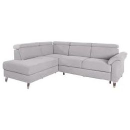 Sit & More Ecksofa SIT & MORE "Arngast L-Form", silber, B:245cm H:84cm T:194cm, Sofas, inklusive Kopfteilverstellung und Federkern