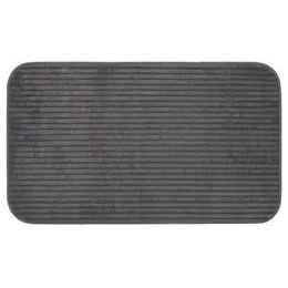 Gözze Badematte GÖZZE "Berlin", grau (anthrazit), H:7mm, Polyester, Badematten, Badteppich, Uni Farben, Cord Optik, waschbar