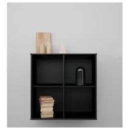 Bücherregal HAMMEL FURNITURE "Mistral Kubus 026, Hochwertig Hängeregal, Wandregal", schwarz, B:69 H:69 T:32,5, Massivholz, Spanplatte, Regale, Wandmontage/Freistehend, B:69 cm, T:32,5 cm. anpassungsbar Designmöbel