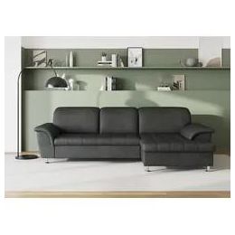 Ecksofa DOMO collection "Franzi Steppung im Sitzbereich B7T/H: 278/162/80 cm, L-Form", grau (dunkelgrau), B:278cm H:80cm T:171cm, Flachgewebe (100% Polyester);Chenille (100% Polyester), Sofas, wahlweise mit Bettfunktion, Bettkasten und Kopfteilverstellung