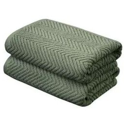 Badetücher Framsohn FROTTIER "Ocean Bio Duschtücher", grün (grün, dunkelgrün, tannengrün, moosgrün), B:75cm L:150cm, Frottier, Obermaterial: 100% Baumwolle, Handtücher, hergestellt in Österreich, mit Kordel, gedrehter Bauschzwirn