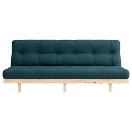 Schlafsofa KARUP DESIGN "Lean", blau (petrolblau), B:190cm H:73cm T:99cm, 80% Baumwolle + 20% polyester, Sofas, mit Bettfunktion und Futonmatratze