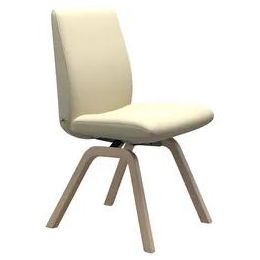 Polsterstuhl stressless "Laurel", beige (vanilla paloma, schwarz), B:49cm H:92cm T:59cm, Leder PALOMA: PALOMA ist ein durchgefärbtes Semianilin-Möbelleder mit natürlicher Narbung., Stühle, Low Back, Größe L, mit schräggestellten Beinen in Schwarz