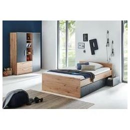 Jugendzimmer-Set Arthur Berndt "Alessio", braun (artisan oak nachbildung, anthrazit), ohne Matratze, B/H: 120cm x 200cm, Schlafzimmermöbel-Sets, mit Melamin-Oberfläche