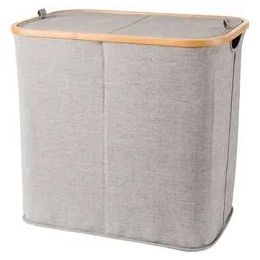 Möve Wäschetruhe MÖVE, grau, B:54cm H:50cm T:33cm, Stoff, Wäschesammler, mit innovativen Bambusrahmen