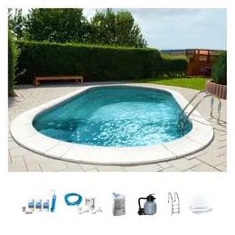 Ovalpool MY POOL BWT "PREMIUM mit grauer Innenfolie", grau (weiß, grau), B:300cm H:120cm L:490cm, Schwimmbecken, Höhe 120 cm, in verschiedenen Größen