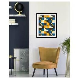 Bild queence "Sammy", bunt (farbe rahmen: schwarz, farbe bild(er): bunt), B:50cm H:70cm, Acrylglas, Holz, Papier, Bilder, HD Premium Poster-Druck inkl. Holzrahmen