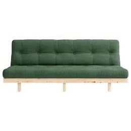 Schlafsofa KARUP DESIGN "Lean", grün (olivgrün), B:190cm H:73cm T:99cm, 80% Baumwolle + 20% polyester, Sofas, mit Bettfunktion und Futonmatratze