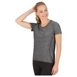 T-Shirt TRIGEMA "TRIGEMA Sportshirt in Melange-Optik", Damen, Gr. XXL, bunt (schwarz, bunt), 90% Polyester, 10% Elastan, Shirts