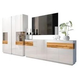Wohnwand Inosign "SILKE", weiß (weiß hochglanz, votaneichefarben), Kastenmöbel-Sets, Topseller