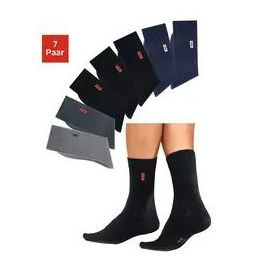 H.I.S. Basicsocken H.I.S, Herren, Gr. 39-42, blau (schwarz, grau, meliert, anthrazit, marine), Baumwolle, Baumwollmischung, Elasthan, Polyamid, meliert, elastisch, Socken, in angenehmer Baumwollqualit&auml;t