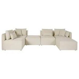 Wohnlandschaft Andas "Nöre U-Form", beige (natur), B:340cm H:74cm T:172cm, Struktur fein (100% Polyester);Struktur (100% Polypropylene);Webstoff (100% Polyester);Samtoptik (100% Polyester);Luxus-Microfaser Lederoptik (100% Polyester);Baumwoll-/Leinenmix (60% Baumwolle/40% Leinen), Sofas, 5 Teile, in vielen Bezugsqualitäten und Farben s. auch "Nöre"