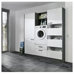 Express Küchen Schrank-Set EXPRESS KÜCHEN "Arta", grau (weiß, anthrazit), B:180cm, Holzwerkstoff, Kastenmöbel-Sets, Mehrzweckschrank, ohne Geräte, vormontiert, mit Soft-Close-Funktion, Stellbreite 185cm