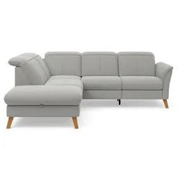 Sit & More Ecksofa SIT & MORE "Romero L-Form", silber, B:250cm H:91cm T:220cm, 90% Polyester 10%Polyamid, Sofas, wahlweise mit oder ohne TV-Funktion, Bettfunktion, Bettkasten