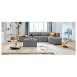 Ecksofa Andas "Alesund L-Form", grau (anthrazit), B:362cm H:84cm T:183cm, Cord (100% Polyester);Filzoptik (100% Polyester), Sofas, bestehend aus Modulen, auch einzeln erhältllich, miteinander verbunden