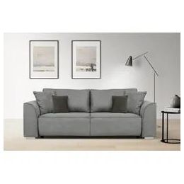 3-Sitzer Inosign "BEATRICE auch als Schlafsofa mit Bettkasten, B/T/H 250/107/92 cm", grau, B:250cm H:92cm T:107cm, Sofas, wahlweise mit Bettfunktion, incl. 2 Zierkissen, Wellenfederung