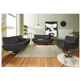 Polstergarnitur Inosign "Saltare elegant und komfortabel, OTTOs Choice, 3-2-1", schwarz (anthrazit, anthrazit,), H:78cm T:82cm, Sitzmöbel-Sets