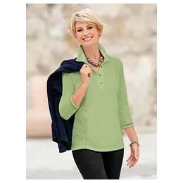 Classic Dog Poloshirt CLASSIC "Shirt", Damen, Gr. 44, grün (lindgrün), 50% Baumwolle, 50% Modal, unifarben, ohne Ausschnitt, Shirts