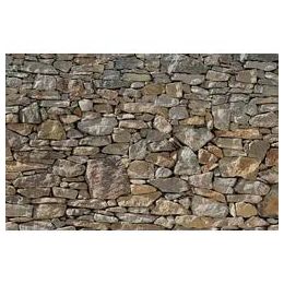 Vliestapete Komar "Digitaldruck Vlies - Stone Wall - Größe 400 x 260 cm", bunt (bunt, bunt), B:400m L:260m, Vlies, Tapeten, Wohnzimmer, Schlafzimmer