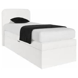 Boxspringbett, weiß, B:105cm L:212cm, Box und Kopfteil: Microvelours (100% Polyester) oder Kunstleder (Polyurethan);Bezug der Obermatratze: 100% Polyester, Westfalia Schlafkomfort, Komplettbetten, Boxspringbett, wahlweise mit Bettkasten