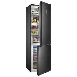 Hanseatic Kühl-/Gefrierkombination, Standardmodul: A (A-G), schwarz (schwarz, edelstahlfarben), B:59,5cm H:201cm T:70cm, Kühlschränke, NoFrost, Abtauautomatik, QuickFreeze, Urlaubsschaltung, Display, Topseller