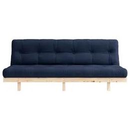 Schlafsofa KARUP DESIGN "Lean", blau (marine), B:190cm H:73cm T:99cm, 80% Baumwolle + 20% polyester, Sofas, mit Bettfunktion und Futonmatratze