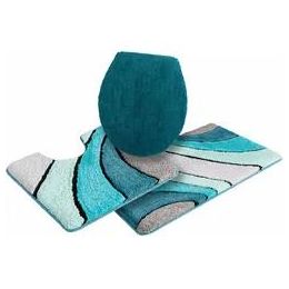Badematte my home "Josie, Badvorleger, Badezimmer Teppich" Gr. 11, blau (petrol), H:20mm, Polyester, Badematten, Badteppich, Badematten, rechteckig, rund & als 3-tlg. Set erhältlich