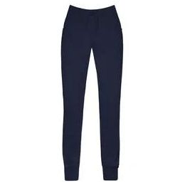 Sweathose TRIGEMA "TRIGEMA Jogginghose in leichter Sweat-Qualität", Damen, Gr. XS, US-Größen, blau (navy), 50% Baumwolle, 50% Polyester, Hosen