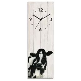 Wanduhr Artland "Kuh (in Holzoptik)", schwarz, B:20cm H:60cm T:1,8cm, Wanduhren, wahlweise mit Quarz- oder Funkuhrwerk, lautlos ohne Tickgeräusche