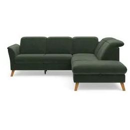 Sit & More Ecksofa SIT & MORE "Romero L-Form", grün (jungle), B:250cm H:91cm T:220cm, 90% Polyester 10%Polyamid, Sofas, wahlweise mit oder ohne TV-Funktion, Bettfunktion, Bettkasten