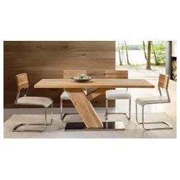 Essgruppe Home Affaire "0", braun (eiche, beige,), B:160, Sitzmöbel-Sets, bestehend aus dem Tisch »Ranger« und den Stühlen »Aurea«