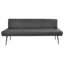 K+w Komfort & Wohnen Polsterbank K+W KOMFORT & WOHNEN "Giacomo I", grau (asphalt, schwarz), B:200cm H:87cm T:62cm, Sitzbänke, Metallfüsse in schwarz, wahlweise in der Breite 200cm oder 177cm