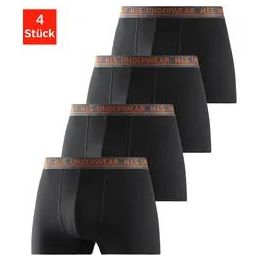 H.I.S. Boxer H.I.S "Boxershorts f&uuml;r Herren", Damen, Gr. XXL, 4 Stk., schwarz, Jersey, Obermaterial: 95% Baumwolle, 5% Elasthan, unifarben, Unterhosen, mit bequemem Stretchb&uuml;ndchen