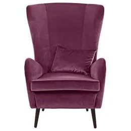 Sessel Home Affaire "Sallito, TV-Sessel, Ohrensessel mit", lila (aubergine), B:76cm H:109cm T:85cm, Struktur Hahnentritt (67% Polypropylen, 33% Polyester);Samtoptik (100% Polyester);Fellimitat (100% Polyester);Samtcord (92% Polyester, 8% Polyamid);Struktur (100% Polyester);Struktur fein (100% Polyester), Sessel, Sessel mit Hocker Ohrensessel mit Hocker, Hocker, in vielen Bezugsqualitäten, auch in 