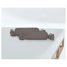 Nackenrollenbezug Biberna "Michi", grau, B:15cm L:40cm, Feinjersey, Obermaterial: 100% Baumwolle, Kissenbezüge, Jersey (1 Pack mit 2 Stück), dichte, feinfädige Single-Qualität