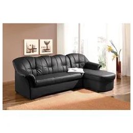 Ecksofa DOMO collection "Papenburg, zeitlose Rückensteppung, elegante Formensprache, L-Form", schwarz, B:235cm H:84cm T:140cm, Kunstleder SOFTLUX;Luxus-Microfaser (100% Polyester);Struktur ( 90% Polyester, 10% Polyacryl);Microfaser PRIMABELLE (100% Polyester), Sofas, in großer Farbvielfalt, wahlweise mit Bettfunktion