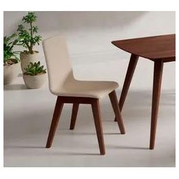 Stuhl Inosign "Sandy", beige (beige, nuss), B:47cm H:88cm T:56cm, Polyester, Stühle, Polsterstuhl Esszimmerstuhl 4-Fuß-Stuhl, mit verschiedenen Stuhlbeinfarben und Farbvarianten, Sitzhöhe 47 cm