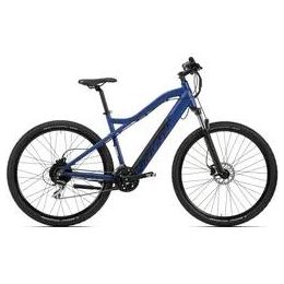 E-Bike Adore "Enforce" Gr. 49, blau (blau, schwarz), Elektrofahrräder, 49cm, 29 Zoll (73,66cm), Pedelec, Elektrofahrrad für Damen u. Herren, MTB