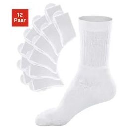Tennissocken GO IN, Herren, Gr. 23-26, wei&szlig;, Materialmix, uni, elastisch, Socken Tennissocken, mit Frottee