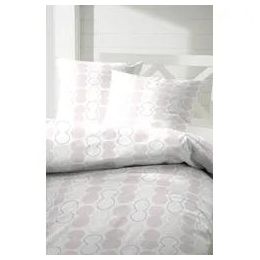 Bettwäsche Primera "the chain", braun (weiß, braun), B/L: 135cm x 200cm, 1 Stk., 1 Stk., Perkal, B/L: 80cm x 80cm, 2 Stk., Perkal, Obermaterial: 100% Baumwolle, Bettwäsche, mit Kettenmuster