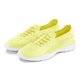 Sneaker Lascana "Slipper, Halbschuh, leichtes Meshmaterial", Damen, Gr. 39, gelb (hellgelb), Obermaterial: 100% Textilmaterial. Futter: 100% Textilmaterial. Decksohle: 100% Textilmaterial. Laufsohle: 100% Synthetik, unifarben, Schuhe, zum Reinschlüpfen mit elastischen Schnürbändern VEGAN