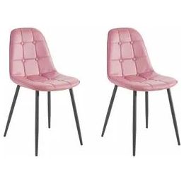 Essgruppe Inosign, rosa (rosa, weiß hochglanz,), Sitzmöbel-Sets, Esstisch, Breite 160 cm und 4 Esszimmerstühle, Bezug in Kunstleder