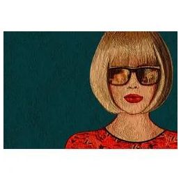 Fototapete ARCHITECTS PAPER "Atelier 47 Lady Ornament 2", bunt (rot, orange, dunkelblau), B:4m L:2,7m, Vlies, Tapeten, Vlies, Wand, Schräge, Decke