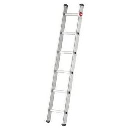 Anlegeleiter Hailo "S60 ProfiStep uno", rot (aluminiumfarben, schwarz, rot), B:34cm H:171cm L:8cm, Aluminium, Kunststoff, Leitern, Aluminium-Anlegeleiter 6 Sprossen