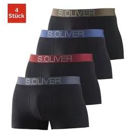 Boxer s.Oliver "Boxershorts für Herren", Herren, Gr. XXL, bunt (schwarz, khaki, schwarz, bordeaux, schwarz, blau,, schwarz, grau), Jersey, Obermaterial: 92% Baumwolle, 8% Elasthan (LYCRA), unifarben, körpernah, Unterhosen, mit kontrastfarbenem Webbund