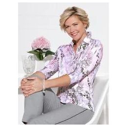 Classic Dog Poloshirt CLASSIC "Poloshirt", Damen, Gr. 54, rosa (altrosé, grau, bedruckt), 92% Polyester, 8% Elasthan, geblümt, gemustert, mehrfarbig, ohne Ausschnitt, Shirts