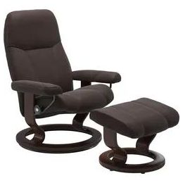 Relaxsessel stressless "Consul", braun (chocolate paloma), B:72cm H:94cm T:70cm, Leder BATICK: BATICK ist ein leicht korrigiertes, durchgef&auml;rbtes und genarbtes M&ouml;belleder, bei dem die meisten Unebenheiten und Spuren in der Regel entfernt wurden.;Leder PALOMA: PALOMA ist ein durchgef&auml;rbtes Semianilin-M&ouml;belleder mit nat&uuml;rlicher Narbung.;ROHLEDER Stoff Q2 FARON: Ein fester zuverl&auml;ssiger Boucl&eacute; mit ei